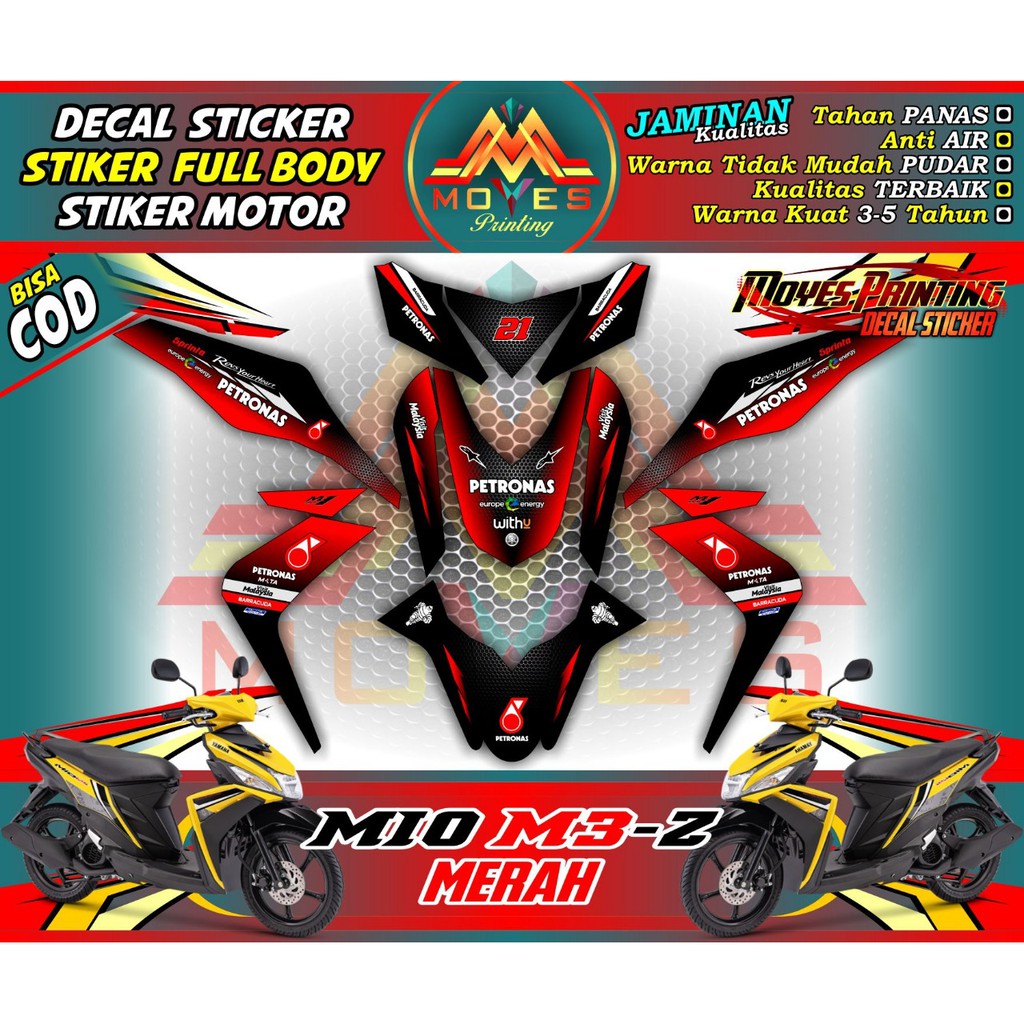 Jual stiker mio m3 decal mio m3 stiker mio m3 full body decal motor mio ...