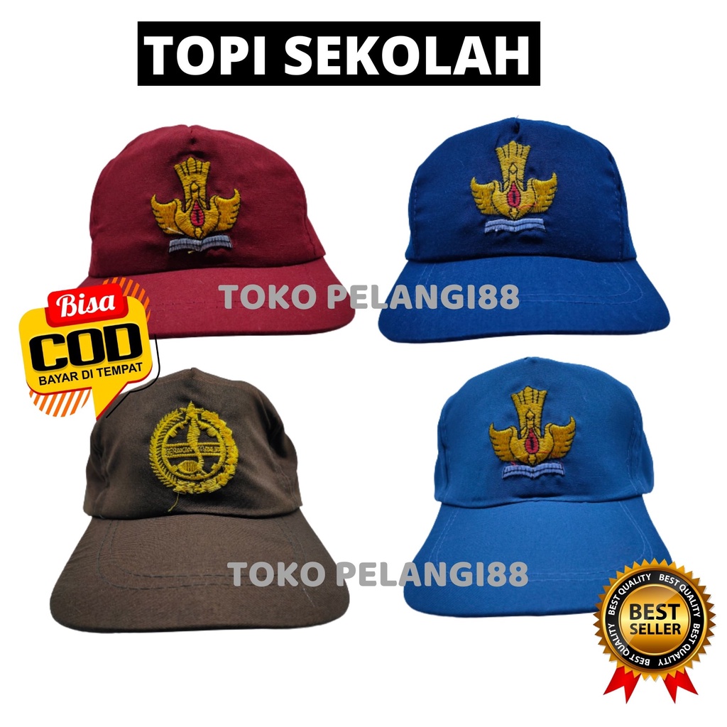 Jual Topi Sekolah SD SMP SMA Pramuka Pembina Logo Bordir Murah | Shopee ...