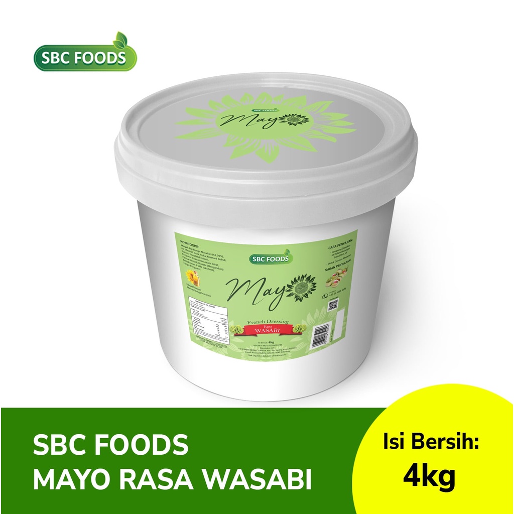 Jual SBC MAYO Mayonaise Eggless Creamy Rasa Wasabi 4 Liters | Shopee ...