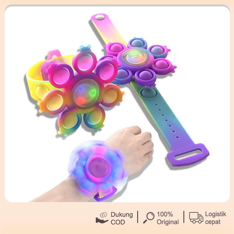 Jual [COD] Spinner Pop It Gelang Spinner /Gelang Berputar Bersinar ...