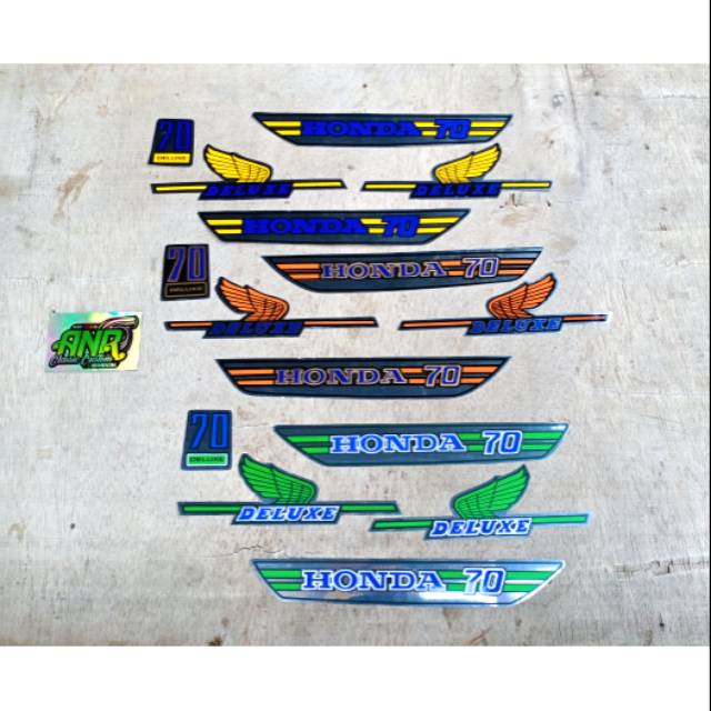 Jual Sticker striping honda c70 kuning jingga hijau list body c70 ...