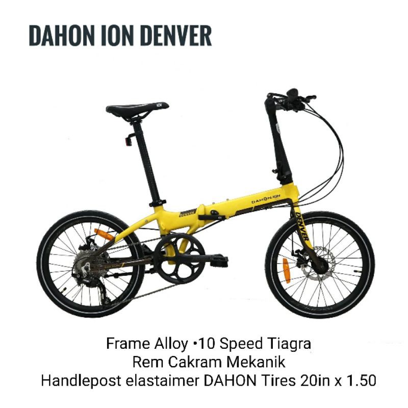 Jual SEPEDA LIPAT DAHON DENVER RING 20 INCHI / DAHON ION DENVER ...