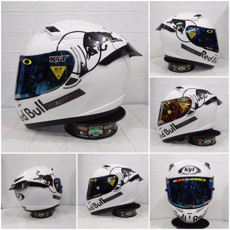 Jual KYT K2 RIDER FLAIN WHITE PAKET GANTENG VISOR IRIDIUM + SPOILER ...
