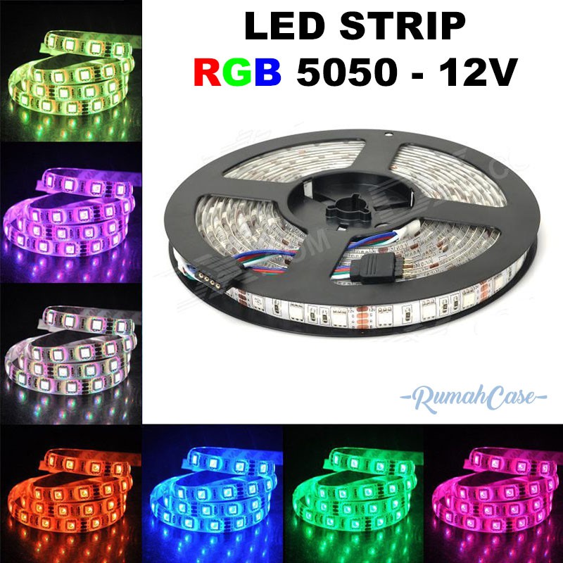 Jual LED Strip RGB 5050 12v ecer per 5 / 50cm / meter / rol ip44 ip33 ...