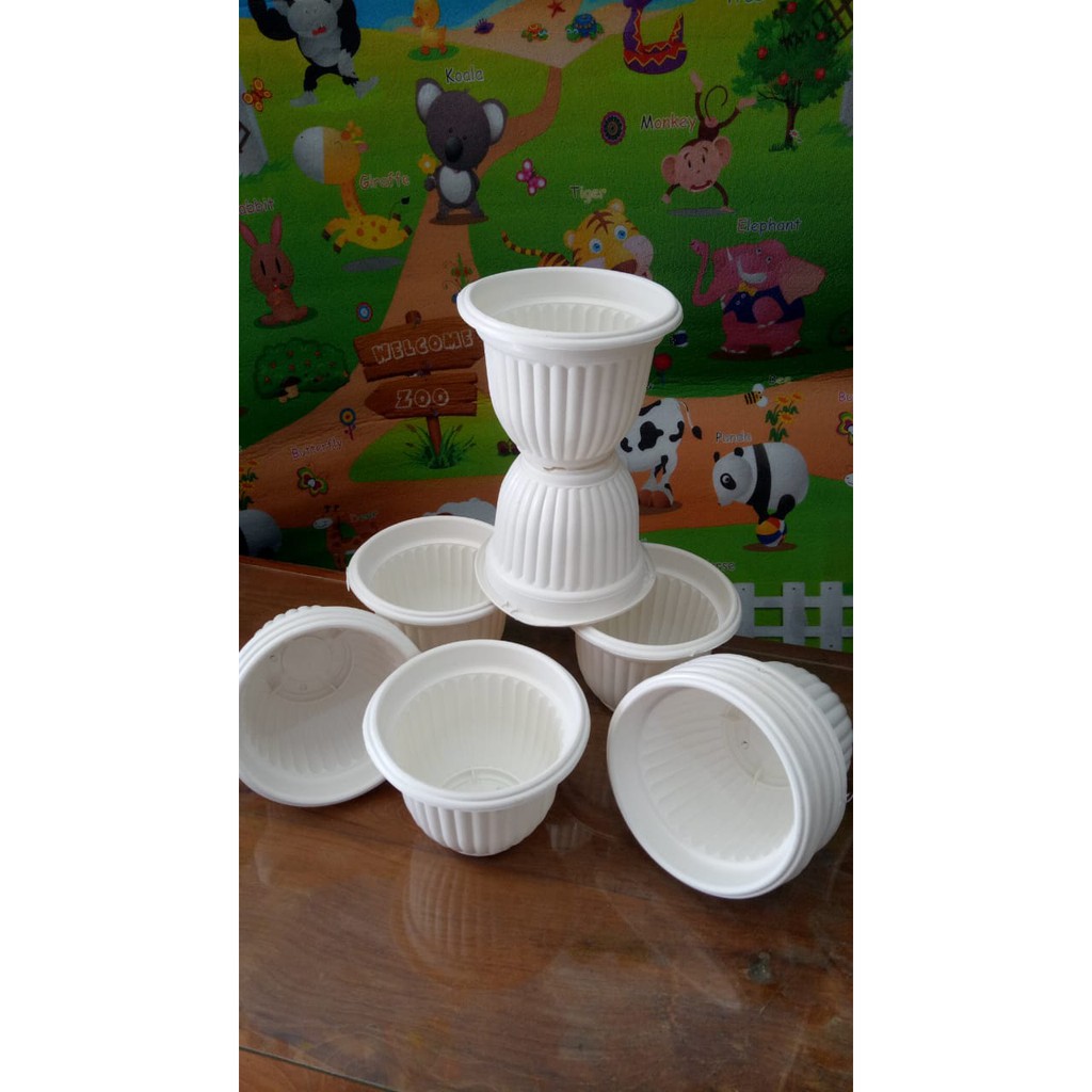 Jual Pot bunga bundar CJP 18 - CJP 20 Putih /Citra Jaya/ Plastik ...
