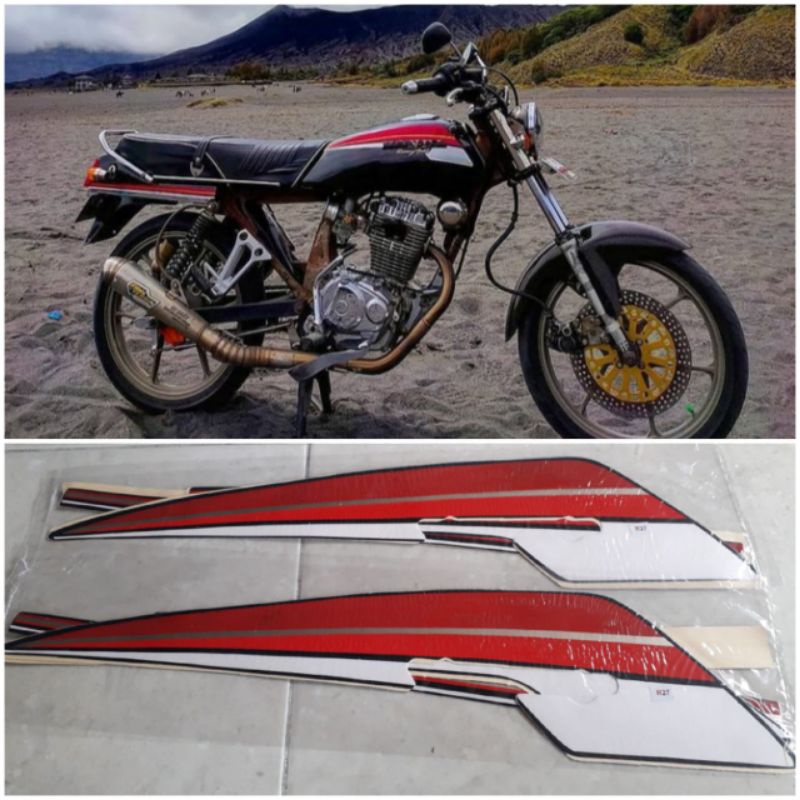 Jual STIKER STRIPING LIS BODY HONDA GL PRO SERIES THN 92 MERAH PUTIH ...