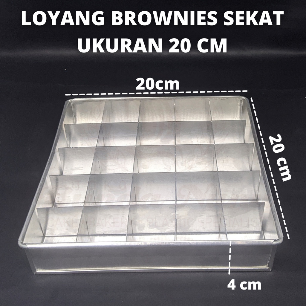 Jual Loyang Brownies Sekat Cetakan Brownies Sekat Kotak 20x20 / 22x22 ...