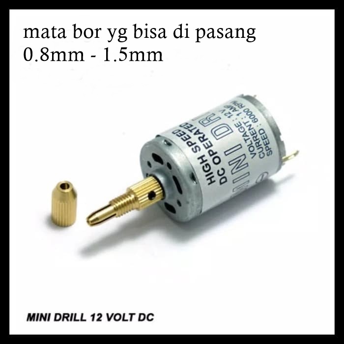Jual Dinamo Bor mini drill motor DC 12v 1A 6000rpm mata bor micro PCB ...