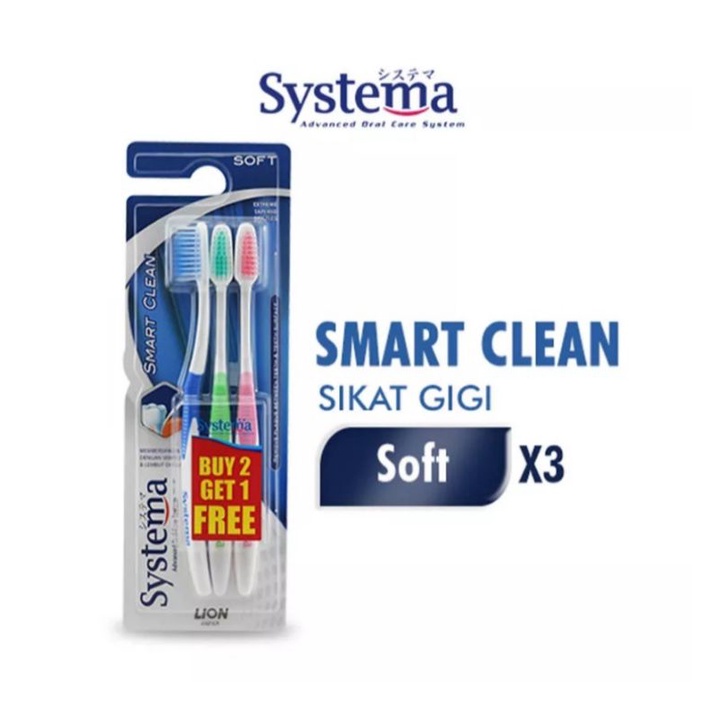 Jual SYSTEMA Sikat Gigi Smart Clean 3pcs | Shopee Indonesia