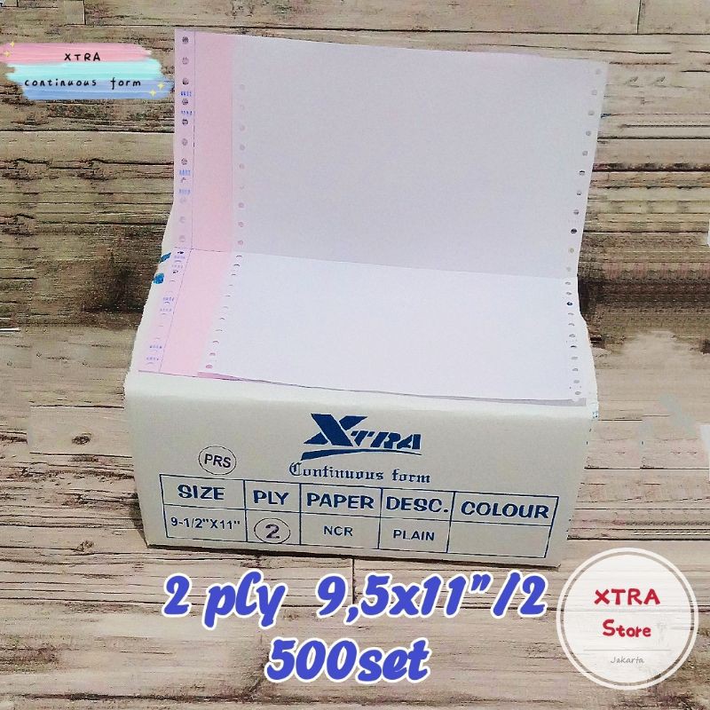 Jual Kertas continuous form 2ply 500set 9,5 x 11" dibagi 2 | Shopee ...