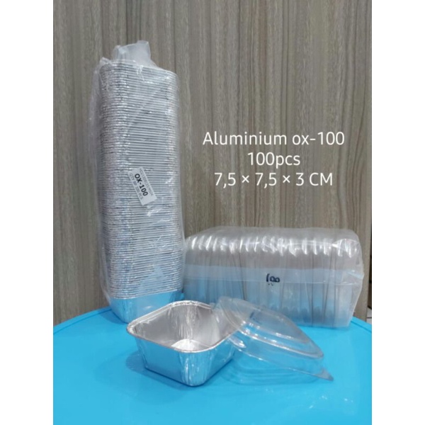 Jual Aluminium Foil Wadah Kontainer - OX 100 Pemanggang Aluminium Foil Tipe ox-100 isi (100 pcs ...