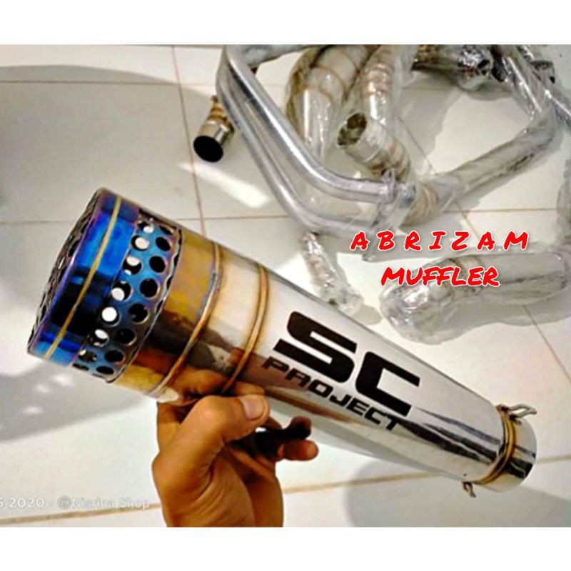 Jual Knalpot SC Project Jaring Mix Ujung Biru Silincer Only Tabungnya ...