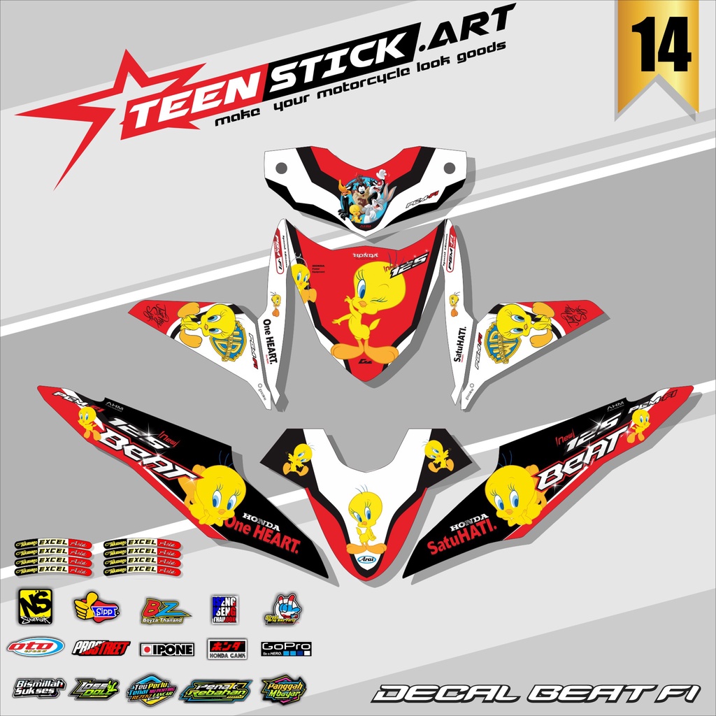 Jual DECAL FULL BODY BEAT FI - DECAL STICKER FULL BLOCK HONDA BEAT FI ...