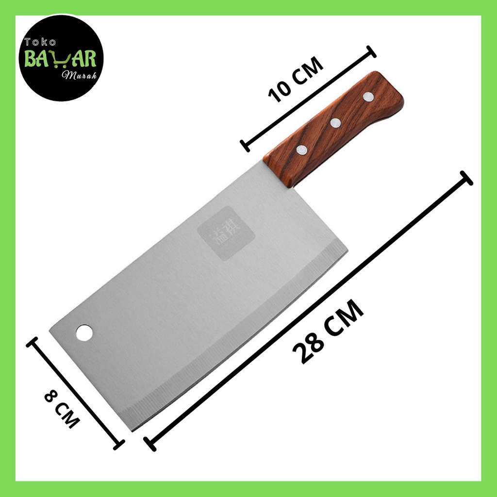 Jual Pisau Daging Stainless Steel Gagang Kayu / Cleaver Knife / Pisau ...