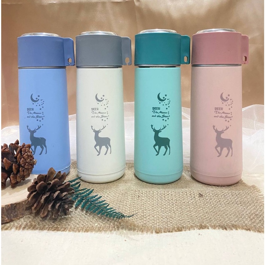 Jual BOTOL MINUM KACA MOTIF DEER/ RUSA FRESH GLASS WATER | Shopee Indonesia