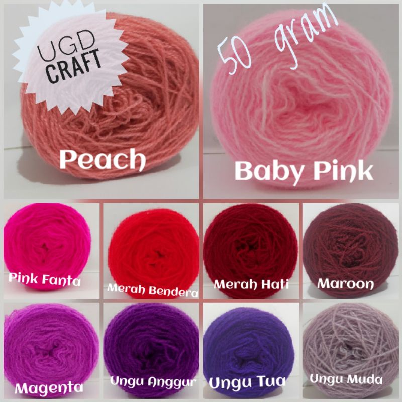 Jual (Part 2) Benang Wol 50 gram / Benang Pom Pom Pompom / Benang Rajut ...