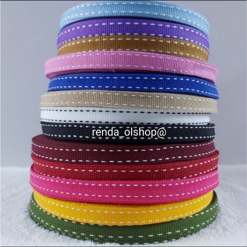 Jual Pita bintik/pita list/pita motif/per rol 25 yard ukuran 1 cm ...