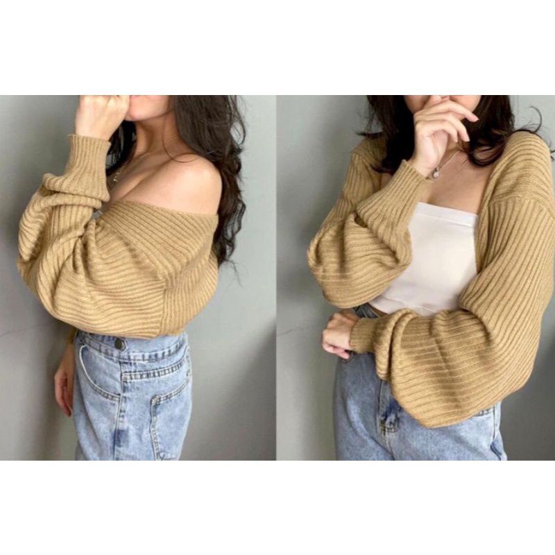Jual SUETERKU LIAM OVERSIZE CROP CARDIGAN / LINKA CROP OUTER / BOLERO / OUTER KNIT PREMIUM ...