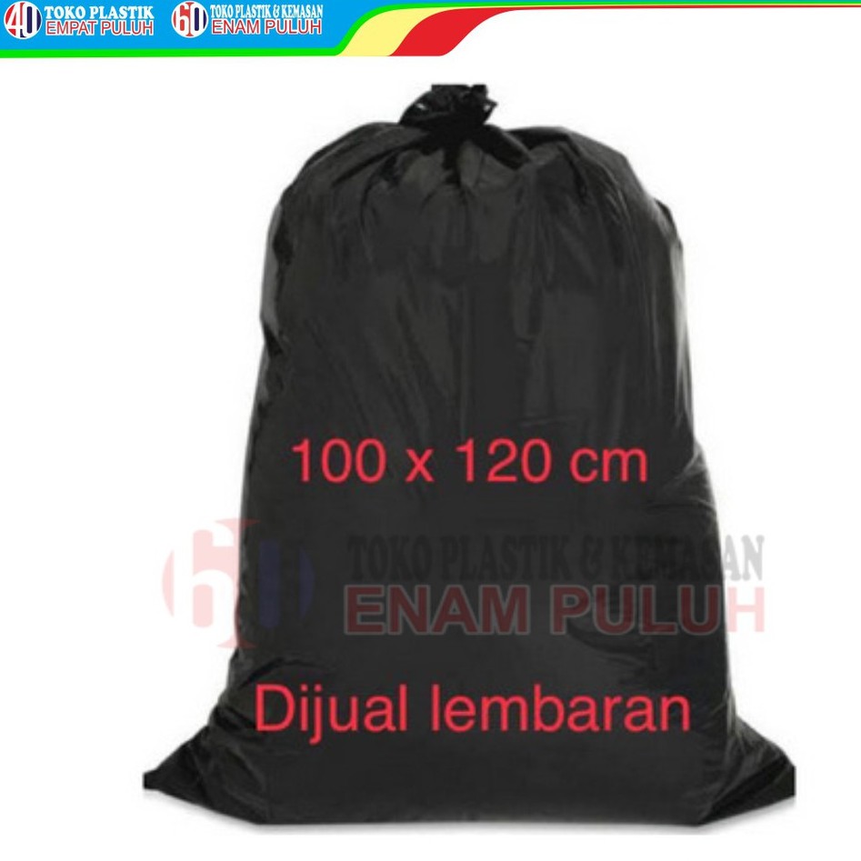 Jual Kresek kantong plastik sampah hitam tebal besar 100 x 120 lembaran trash bag garbage bag ...
