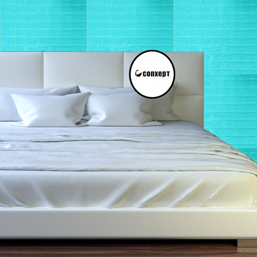 Jual CX Wallpaper Foam 3D Bata Warna Biru Tosca Premium Wall Paper ...