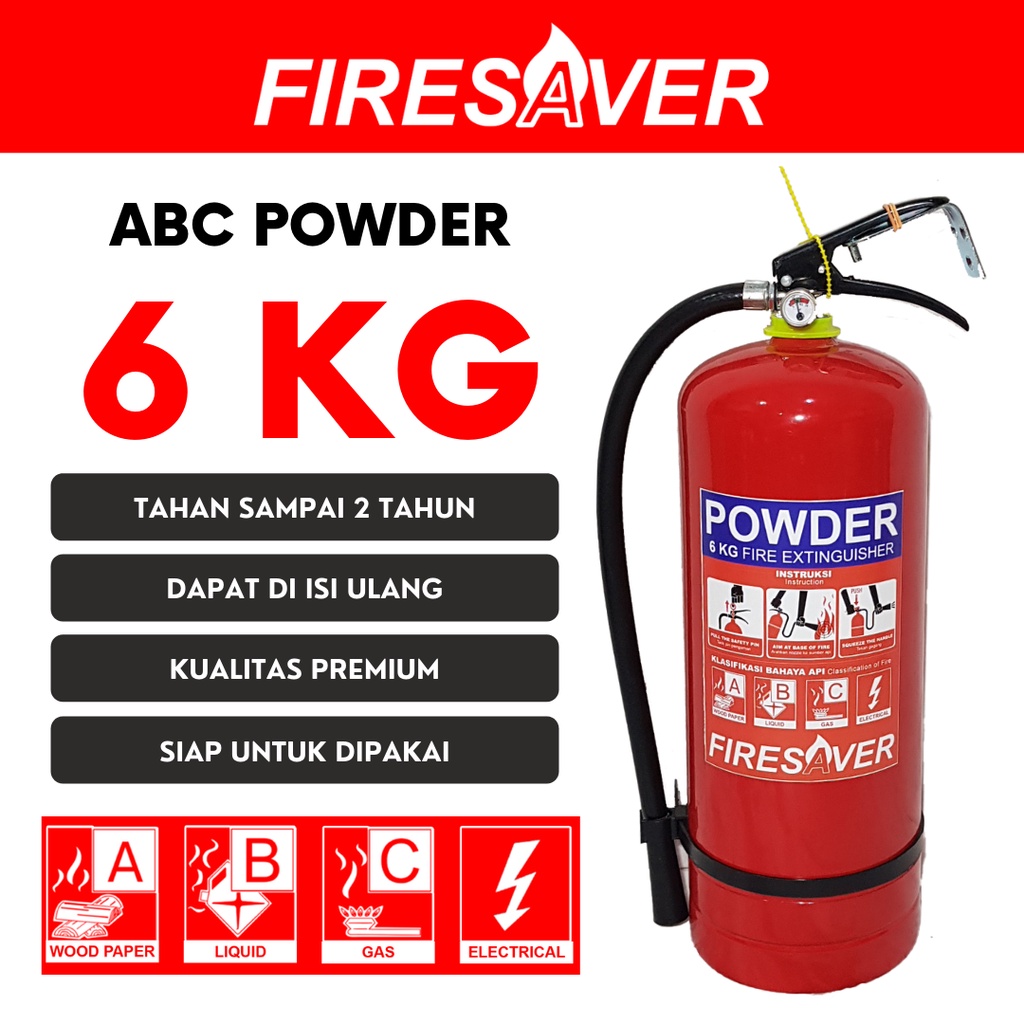 Jual APAR 6kg ABC Dry Powder / Alat Pemadam Api Ringan / Fire Extinguisher | Shopee Indonesia
