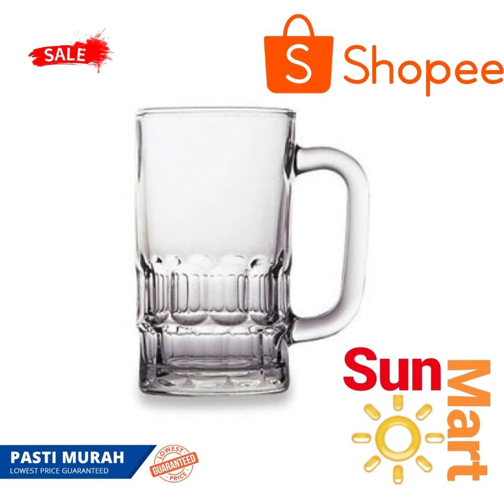 Jual Gelas gagang Kaca Beer Bening B20N Murah | Shopee Indonesia