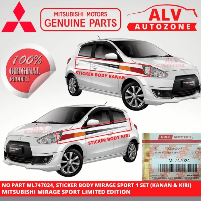 Jual STICKER STIKER BODY MIRAGE SPORT ORIGINAL 1 SET KANAN & KIRI ...