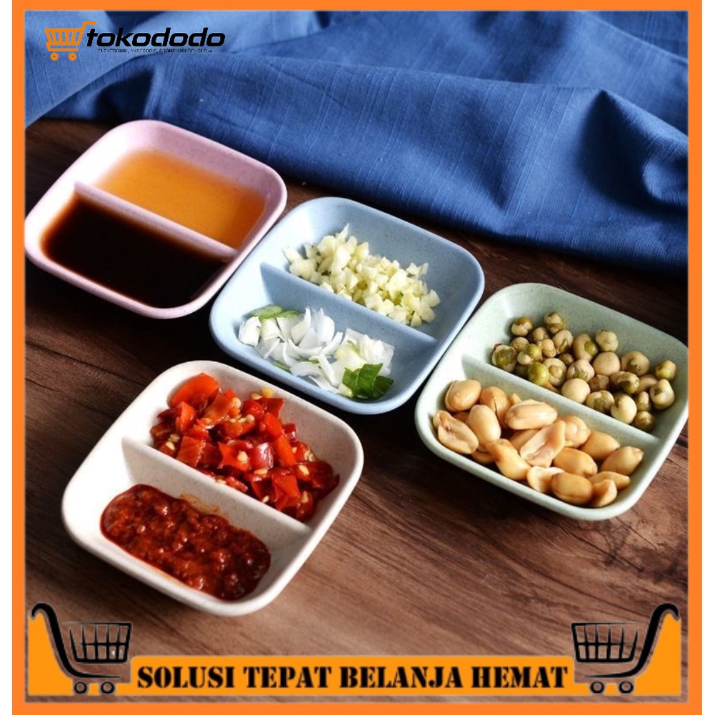 Jual Tempat Wadah Saus Piring Sambel 2 Sekat Tempat Saos Bumbu Saus ...