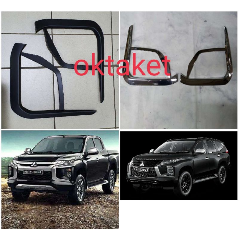 Jual garnish lampu depan bawah all new Pajero & Triton 2019 2020 2022 2021 hitam & Chrome ...