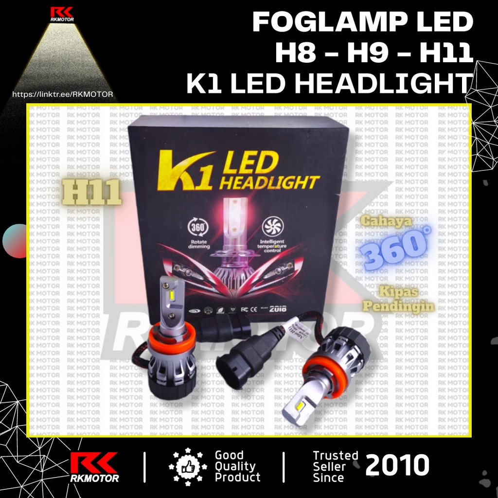 Jual Bohlam Lampu K1 LED H8 H9 H11 30W 6500K Garansi - Warna Putih | Shopee Indonesia