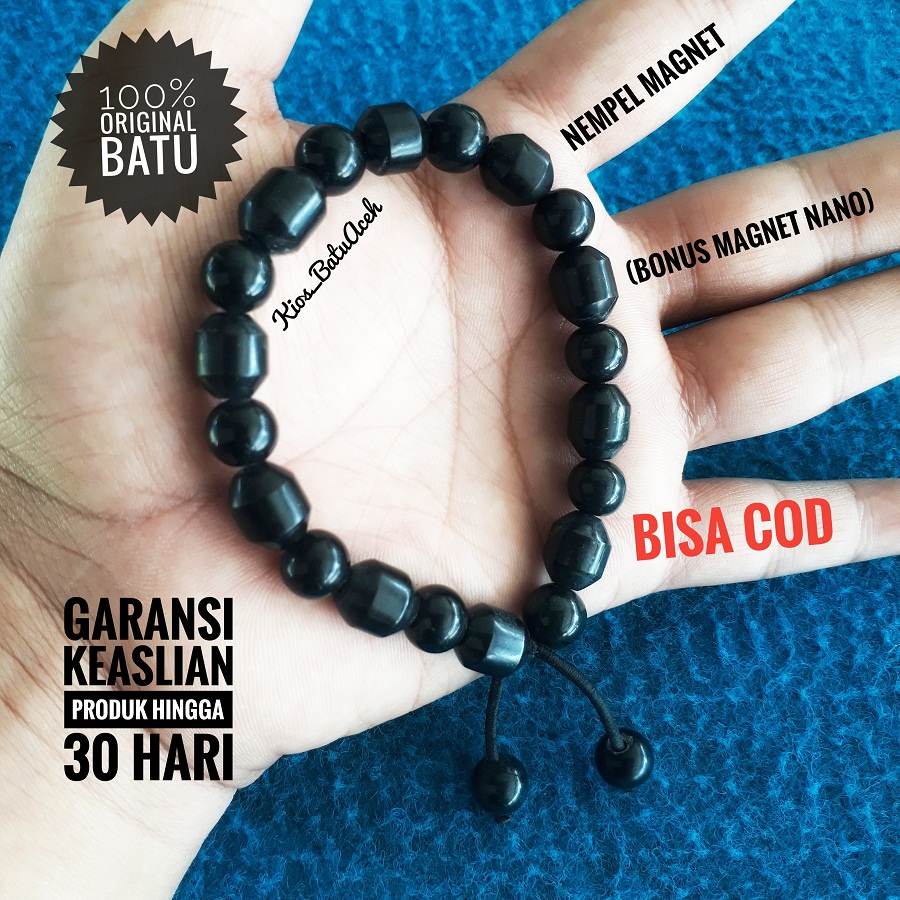 Jual Gelang Batu Giok Hitam Black Jade Original Asli Aceh Cutting ...