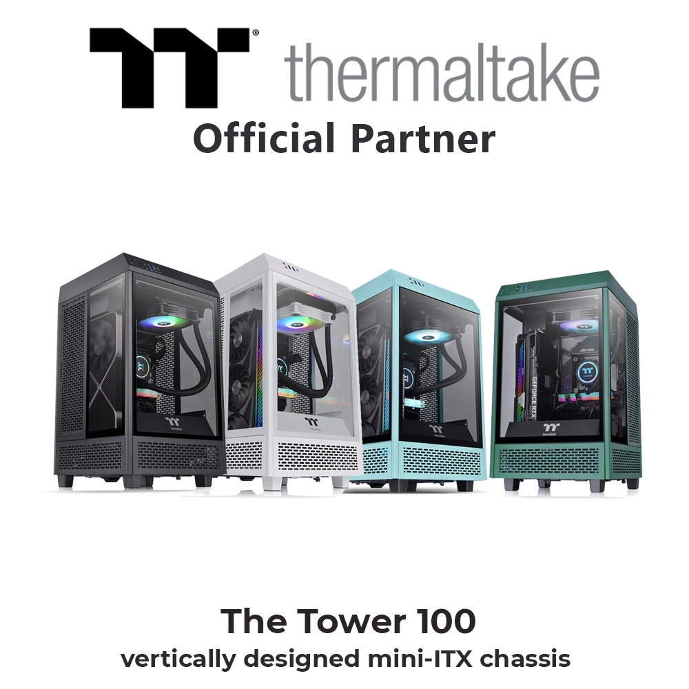 Jual Thermaltake The Tower 100 Mini Chassis [ITX, Black / Snow ...