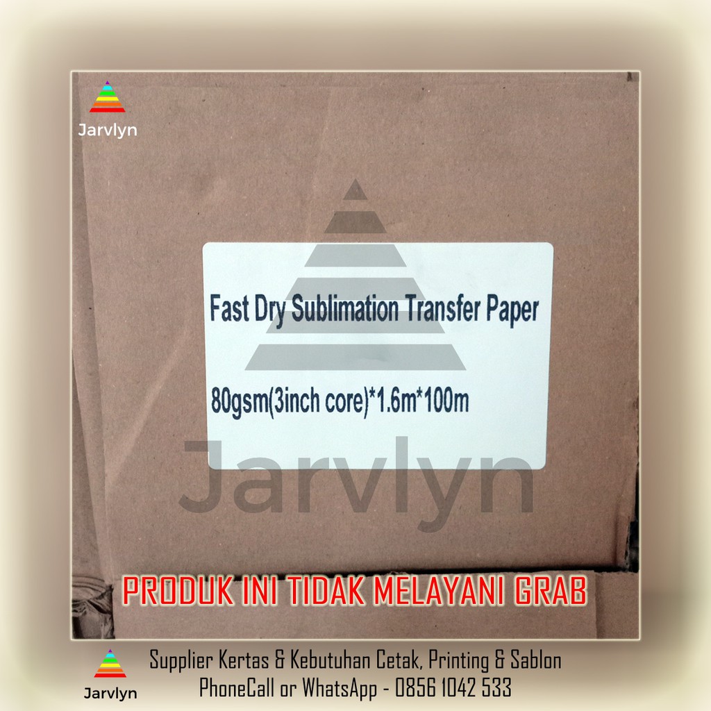 Jual Kertas Sublim Transfer Paper 80 gsm 160cm x 100m - FAST DRY ...