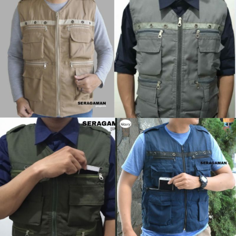 Jual Rompi Terbaru Pria Cowok Outdoor Keren/ Seragam Proyek Lapangan ...