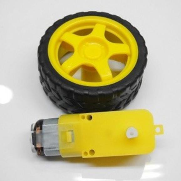 Jual Smart Car Dc Motor Gearbox 6V + Roda For Robot Line Tracer ...