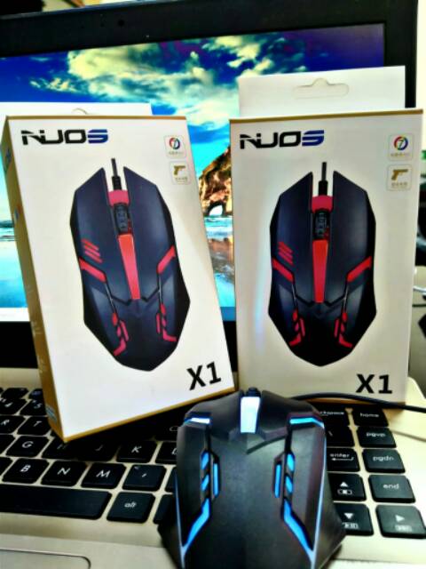 Jual Mouse Kabel Gaming Original NUOS LED With cable Mouse Game RGB X1 ...