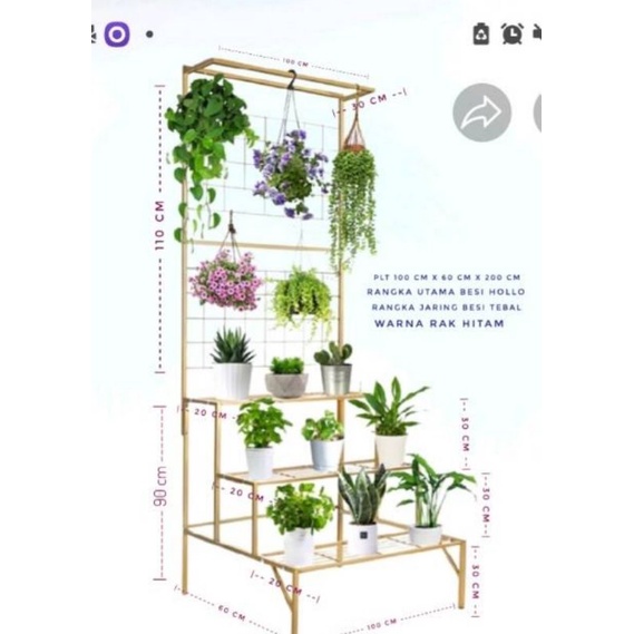 Jual Rak Bunga Besi Hollow Galvanis Minimalis Bertingkat Standing Pot ...