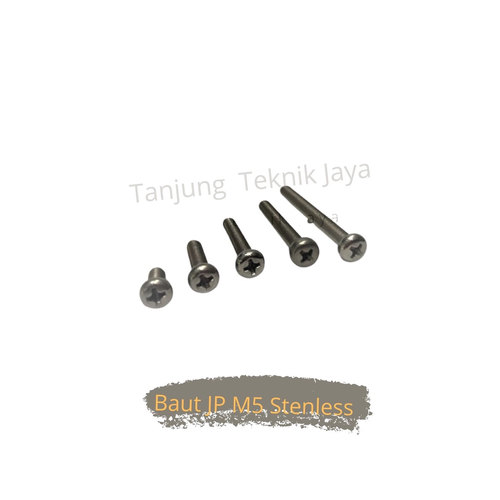 Jual 10 PCS Baut JP STAINLESS M5 KEPALA OBENG PLUS/ Baut SS JP 5MM DRAT HALUS SUS 304 MURAH ...