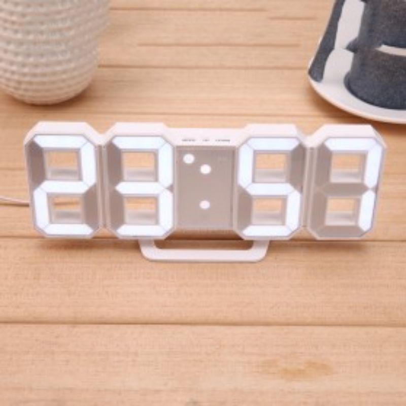 Jual [ COD ] Jam Meja LED Digital Clock Unik Aesthetic Estetik Putih ...