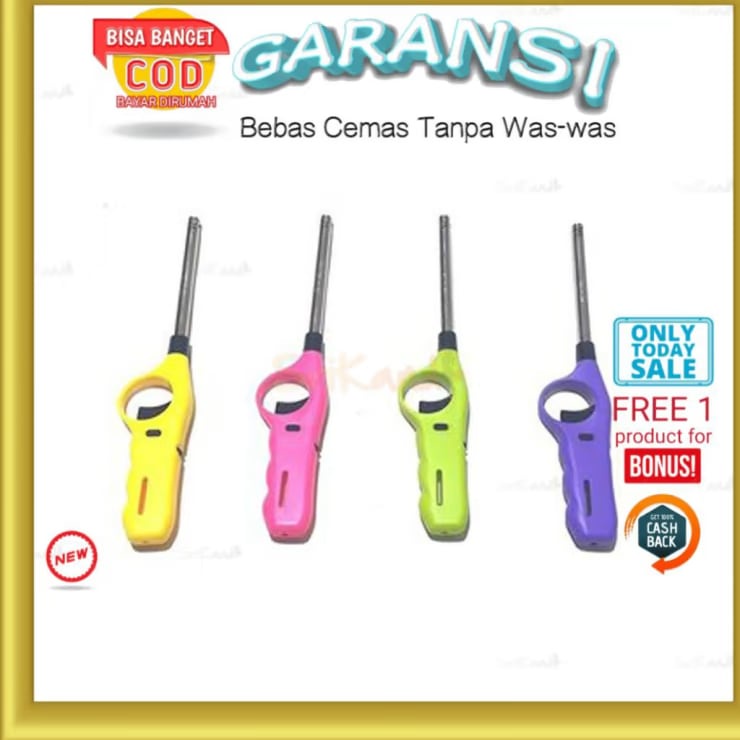 Jual Korek Pematik Tembak Api Kompor Gas Pistol Oven Alat Warna Lighter ...