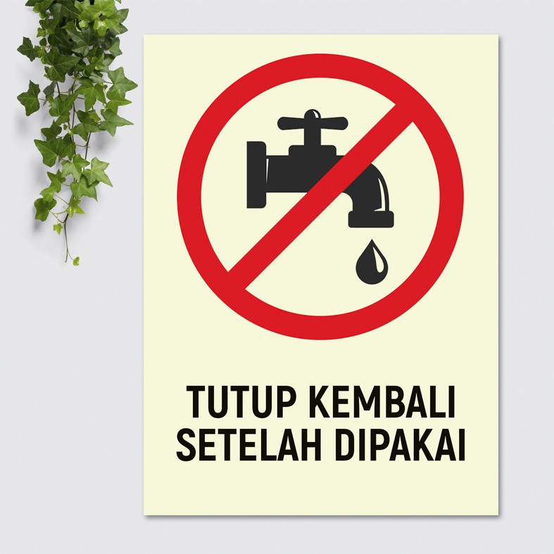 Jual Pajangan Dinding Dekorasi Kayu Rumah Kantor Sign Tutup Kran ...