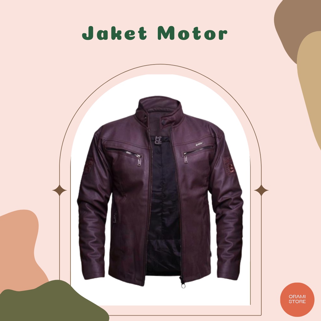 Jual Jaket Coklat BKR 005 / Jaket Pria Motor / Jaket Pria Biker / Jaket ...