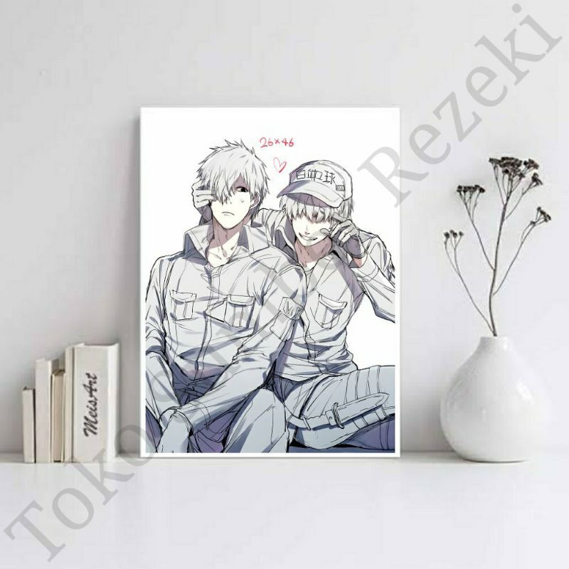Jual Poster Hataraku Saibou Cells at Work Sel Darah Putih Leukosit A4 ...