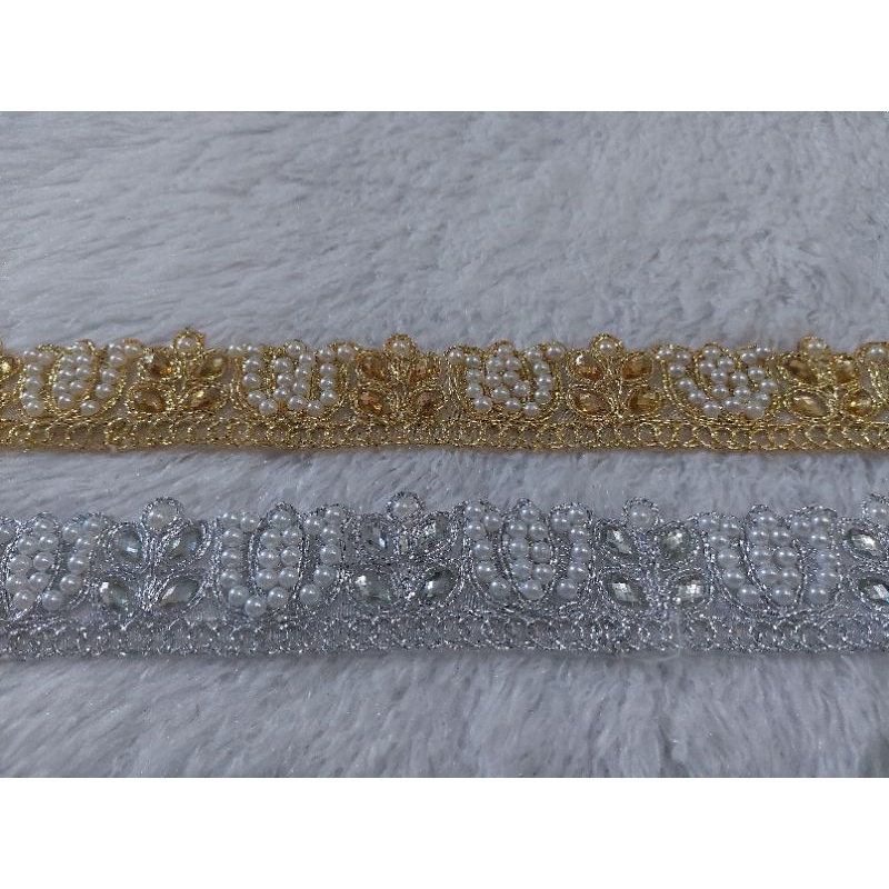 Jual renda india bunga mutiara 4 mata | Shopee Indonesia