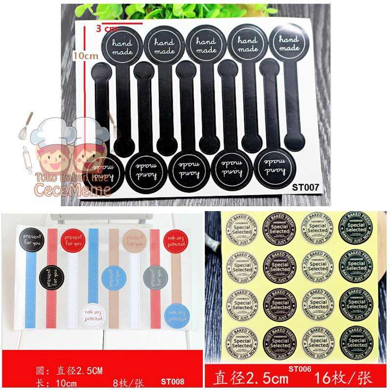 Jual Stiker Mooncake Handmade Homemade Hampers Gift Label Sticker Kue ...