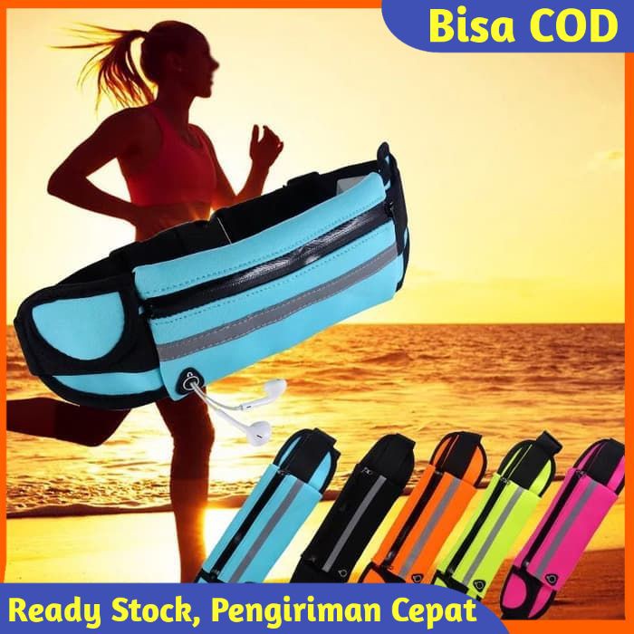 Jual Tas Pinggang Lari Olahraga Gym Pockets Running Belt Tas Waistbag ...