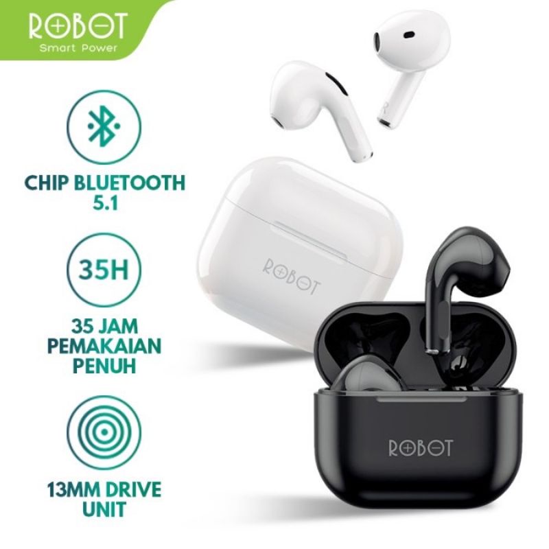 Jual Robot Airbuds T50 T60 T10S T70E TWS Bluetooth Earphone Headset ...