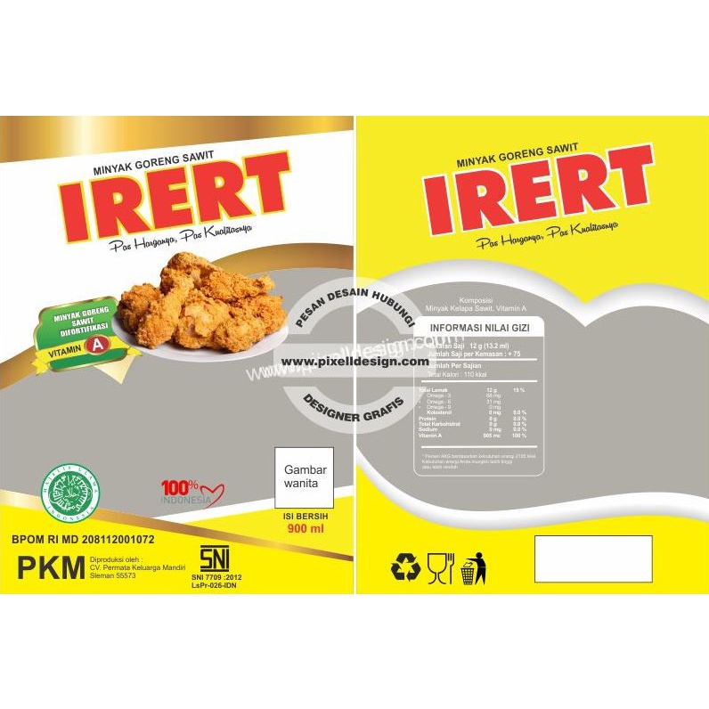 Jual Stiker Label Minyak Goreng Free Design (isi 100pcs) | Shopee Indonesia