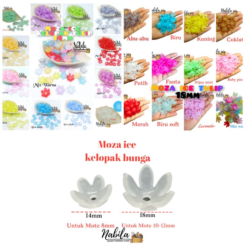Jual (45grm) Kelopak Mote Moza ice mangkok bahan craft kerajinan tangan ...