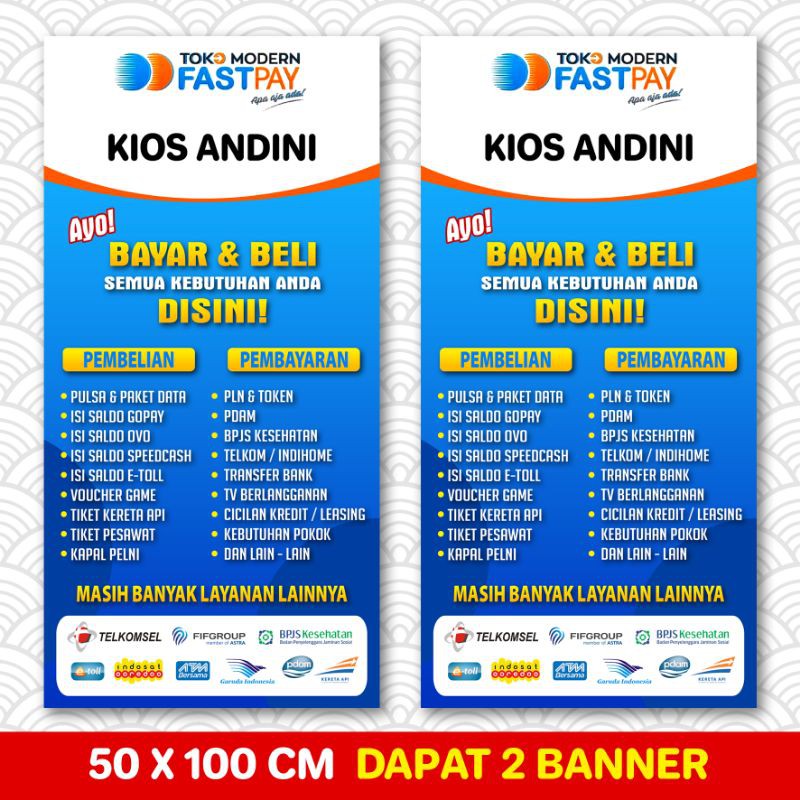 Jual BANNER SPANDUK FASTPAY PAKET 2 BANNER | Shopee Indonesia